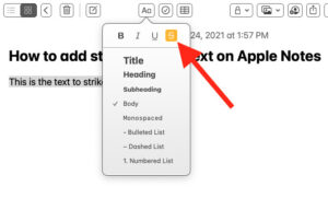 How to Add Strikethrough to Text on Apple Notes App - TechSnivel